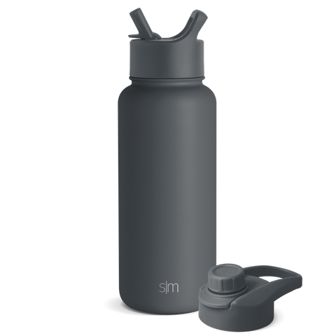 Summit Water Bottle with Straw Lid and Chug Lid – Simple Modern