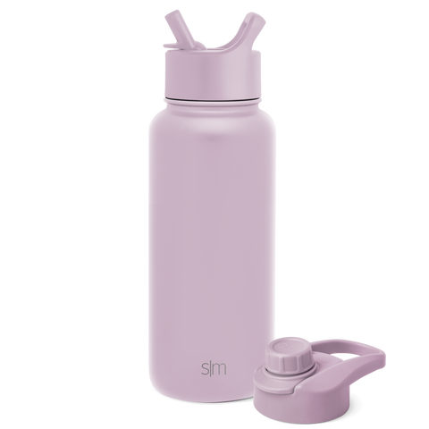 Summit Water Bottle with Straw Lid and Chug Lid – Simple Modern