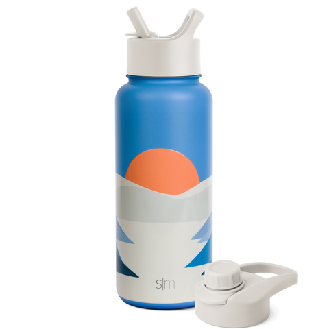 Summit Water Bottle with Straw Lid and Chug Lid – Simple Modern