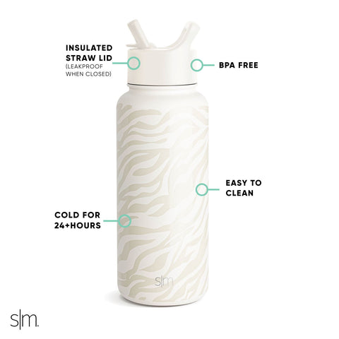Summit Water Bottle with Straw Lid – Simple Modern