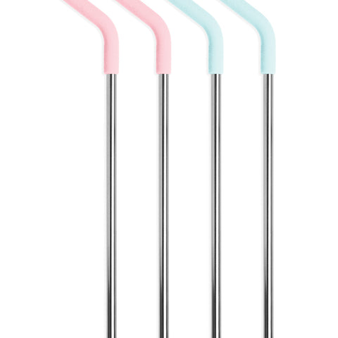 Stainless Steel Reusable Straws with Silicone Tips – Simple Modern
